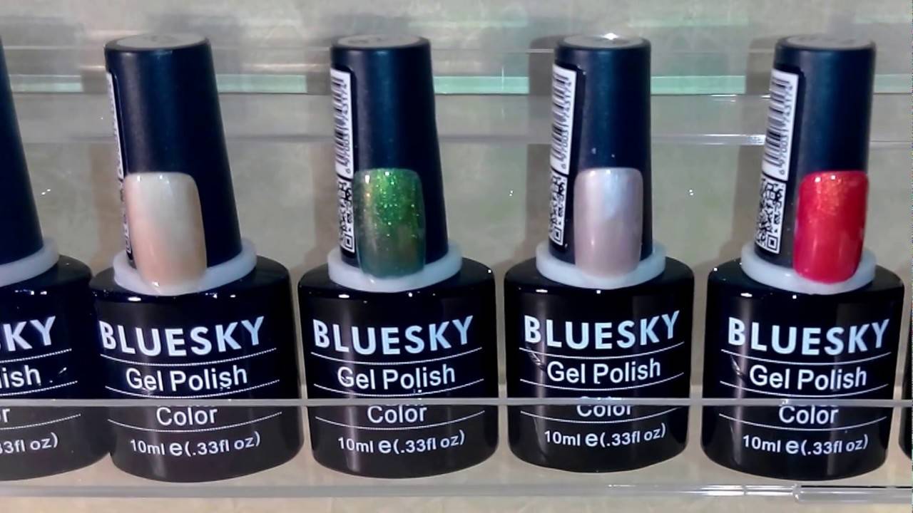Лак кошачий глаз. Фото всех цветов Bluesky Shellac с рисунком блюскай ...
